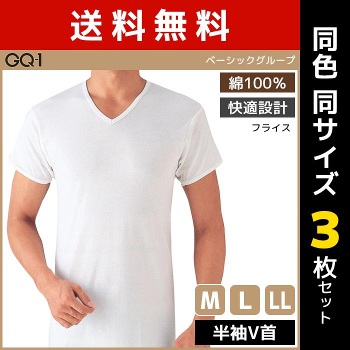 GUNZE 同色3枚セット GQ-1 ベーシック 半袖V首 Tシャツ 肌着 綿100% グンゼ : モテ下着Yahoo!支店 - 通販 - Yahoo!ショッピング