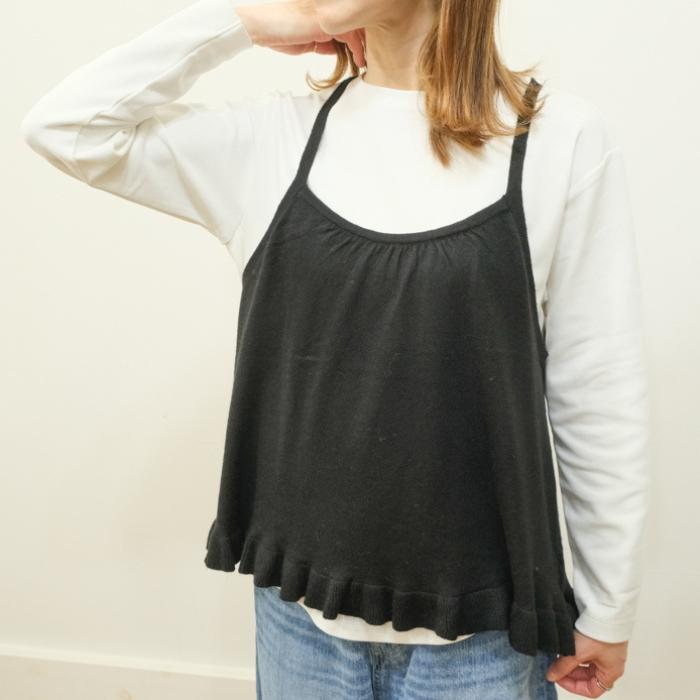 【SALE30%OFF】マオメイド mao made カシミヤブレンド フリル付き ニットキャミベスト 551114 2025AW ...