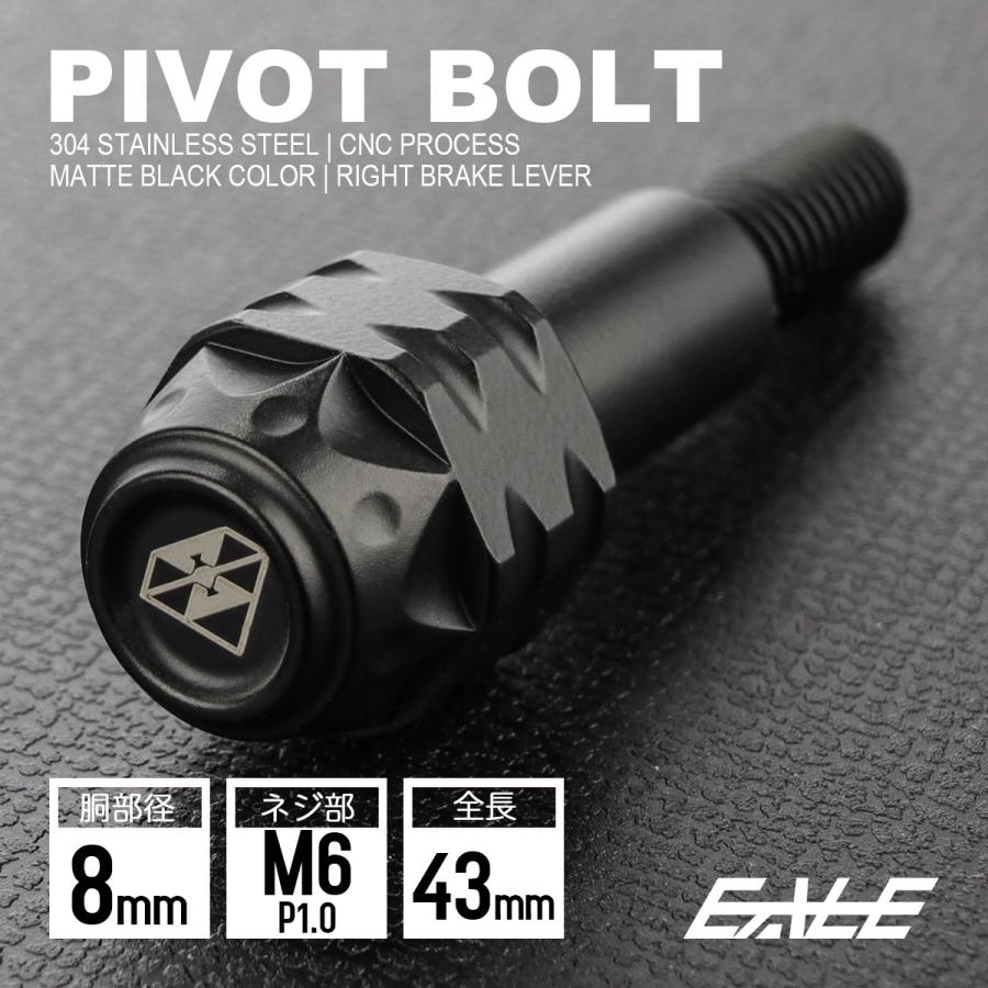 バイクレバー ピボットボルト M6 P1.0 胴部径8mm ステンレス マットブラック S-1054-BK : バイクパーツ専門店EALE - 通販 - Yahoo!ショッピング