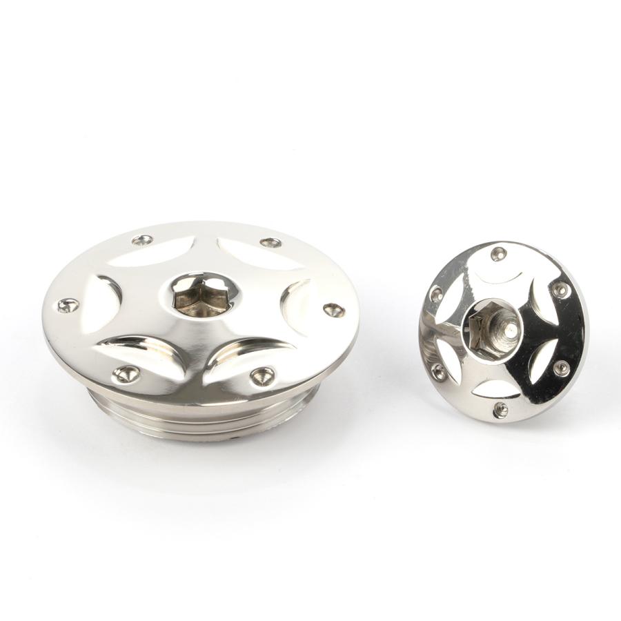 ストレートスクリュープラグ クランク＆ポイントホール キャップセット ステンレス スターホール シルバー ヤマハ車汎用 TH0302 :TH0302:バイクパーツ専門店EALE - 通販 ...