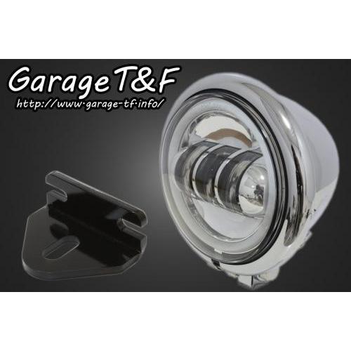 Garage T＆F T&F ガレージ ティーアンドエフ 4.5インチベーツライト メッキ プロジェクターLED仕様 リング付き ライトステー タイプE KIT 250TRHL36 ...