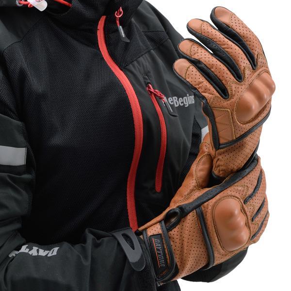 グローブ HBG-130 パンチングメッシュプロテクターカウレザーグローブ ブラウン Mサイズ DAYTONA デイトナ 18916 ...