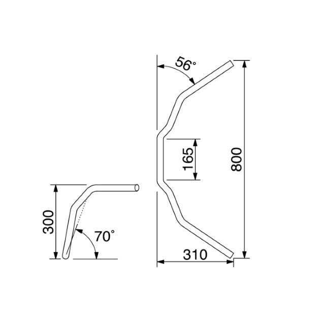 HURRICANE HARRICANE ハリケーン 300シックスベンド ハンドル 1インチ メッキ クロームメッキ HB0177C-01 : MOTO-OCC ヤフーショッピング店 - 通販 ...