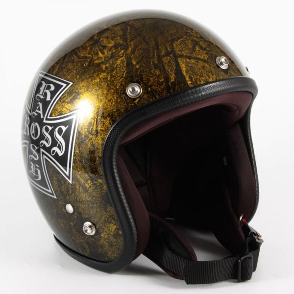 72JAM JET HELMET 72Jam ジェットヘルメット JCPシリーズ RASH CROSS(ゴールド) JCP-13 FREEサイズ（57-60cm未満） 艶あり 72ジャム 70 ...