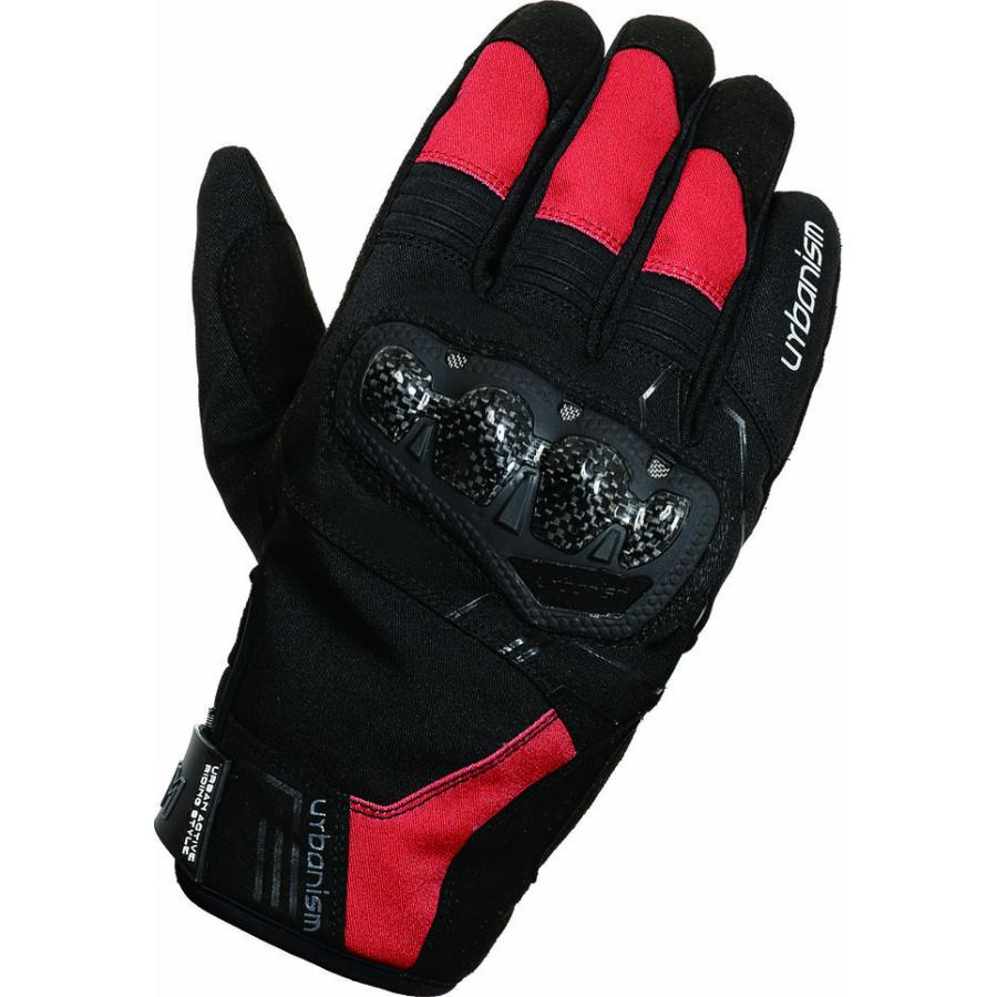 urbanism アーバニズム バイク用 秋冬 防水防寒グローブ プロテクションウィンターグローブ ブラック/レッド Lサイズ UNG259/BK/RD/L : moto-zoa ヤフー ...
