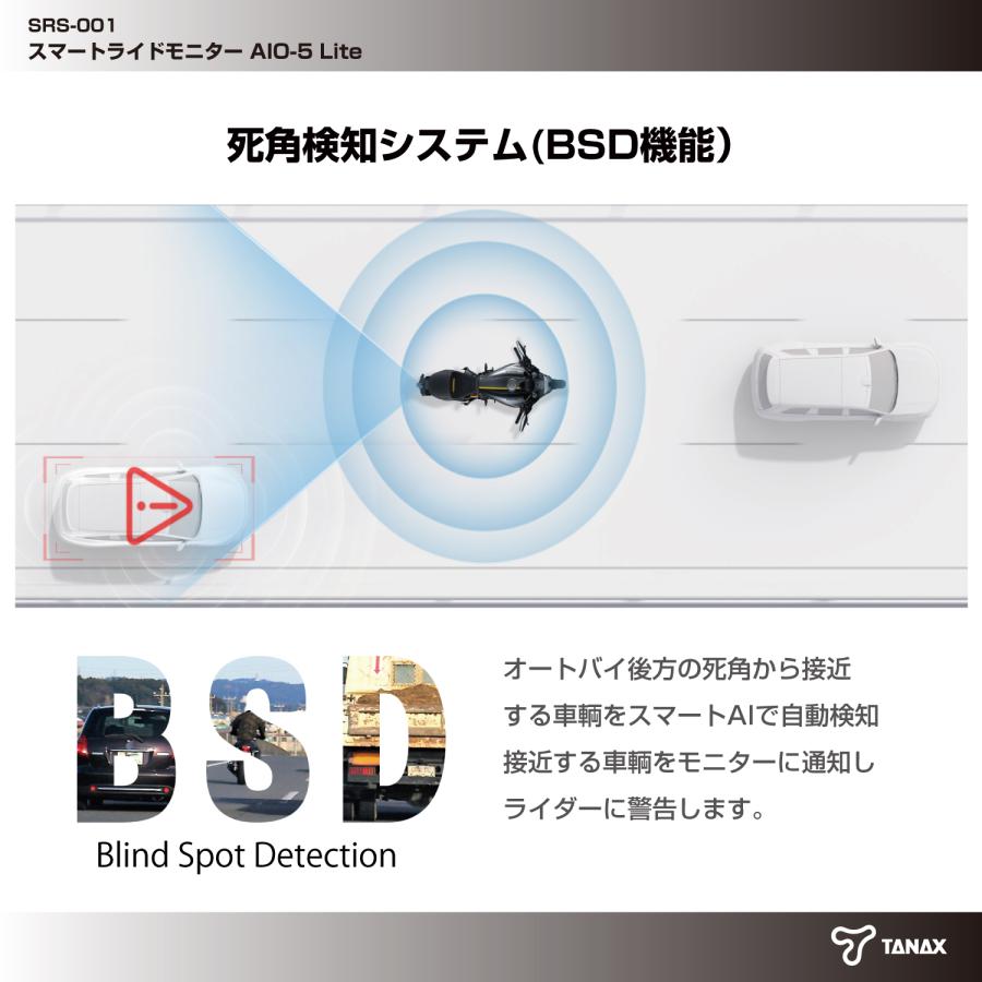 タナックス(TANAX)×CHIGEE バイク スマートライドモニター AIO-5 Lite ドライブレコーダー付き高性能スマートモニター SRS-001 : itm0015838706 ...