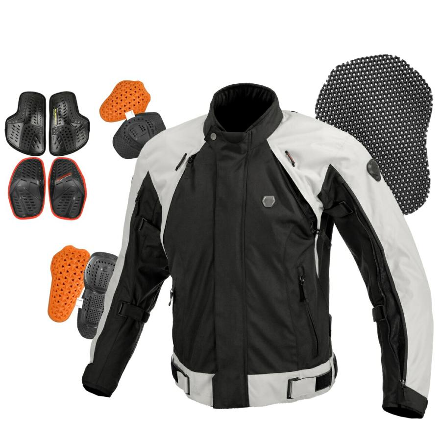 コミネ KOMINE バイク用 秋冬春 オールシーズンジャケット JK-5995 フルイヤーシステムジャケット セット ライトグレー Lサイズ 07-5995 : moto-zoa ヤフー ...