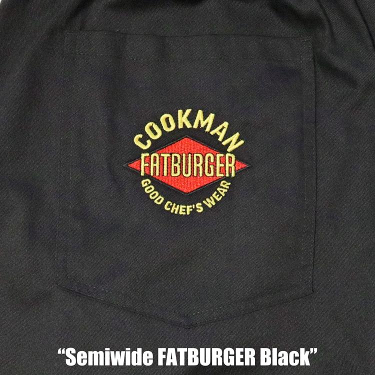 COOKMAN クックマン Chef Pants Semiwide FATBURGER Black シェフパンツ セミワイド ファットバーガー ...