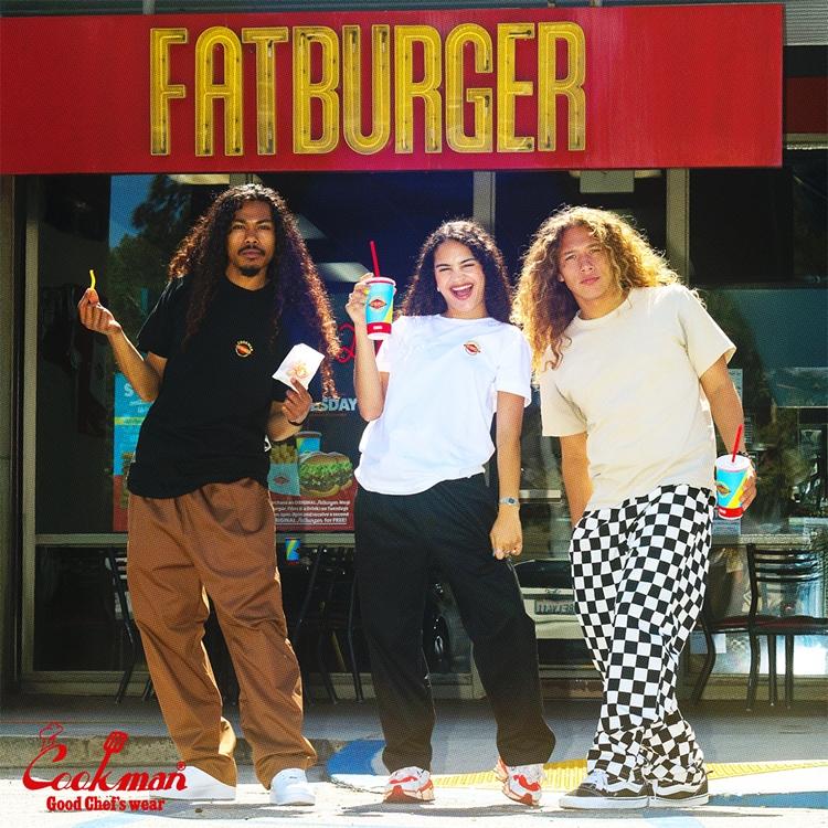 COOKMAN クックマン Chef Pants Semiwide FATBURGER Black シェフパンツ セミワイド ファットバーガー ...