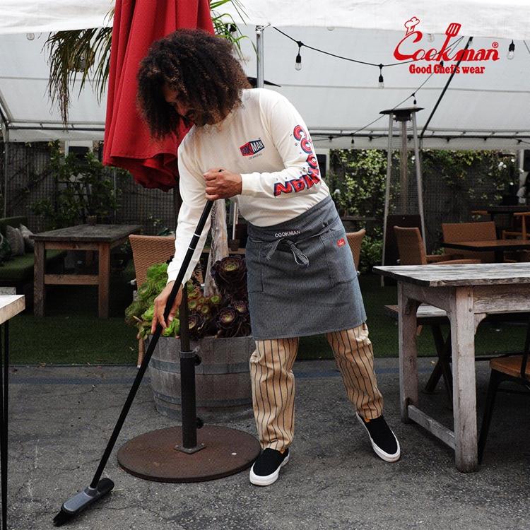 COOKMAN クックマン Chef Pants Duck Canvas Stripe Beige シェフパンツ ダックキャンバス ストライプ ...