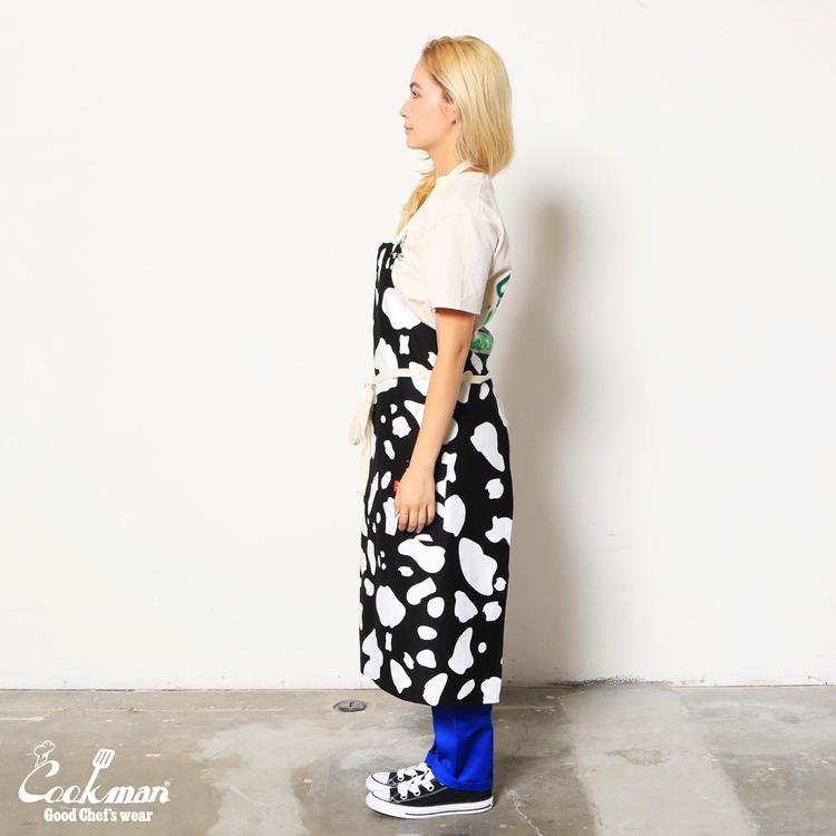 COOKMAN クックマン Long Apron Cow Black ロングエプロン カウ ブラック 233-32906 牛柄 ホルスタイン ...