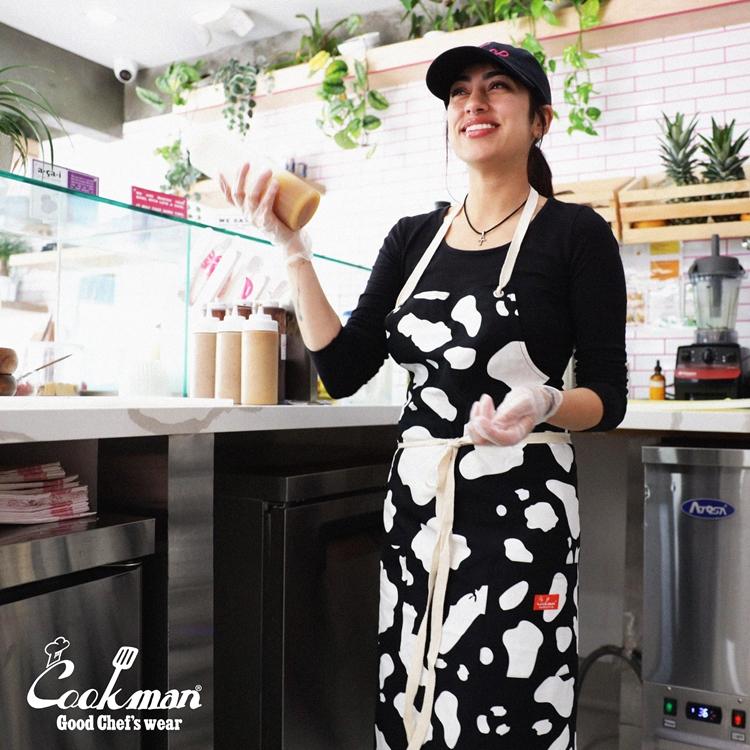 COOKMAN（クックマン） Long Apron Cow Black ロングエプロン カウ ブラック 233-32906 牛柄 ホルスタイン ...