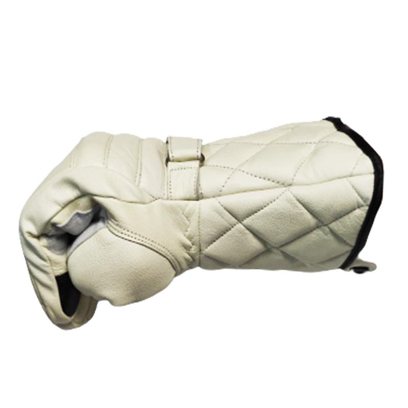 【送料無料】タッチパネル対応 山羊革 透湿防水ガントレット ニューアイボリー（冬用）シンサレート ダイヤステッチ ゴートスキン HGG-08W-IV2 : hgg-08w-iv2 : モト ...