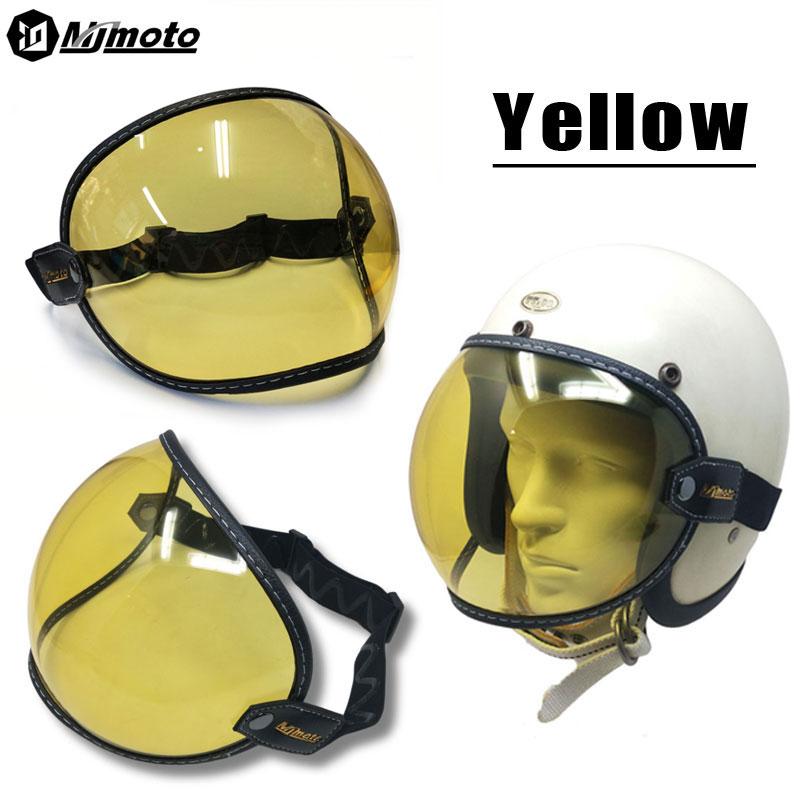 【MJmoto】 RETRO BUBBLE GOGGLES レトロバブルゴーグル シールド バブルレンズ｜ゴムバンド クリア イエロー ...
