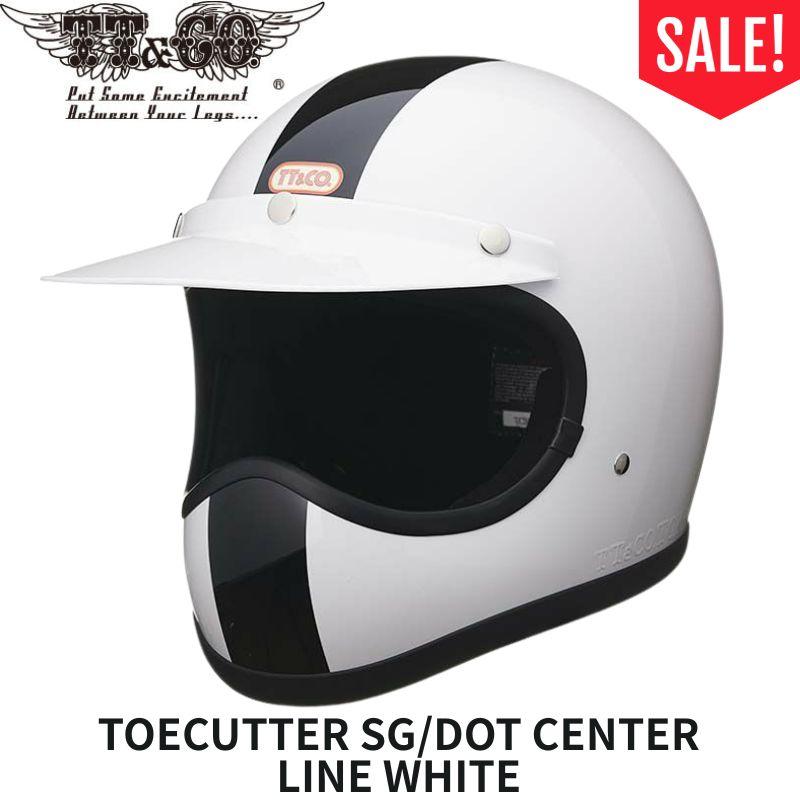 TT & CO. トゥーカッター TOECUTTER フルフェイスヘルメット SG/DOT センターライン ホワイト ティーティーアンド ...