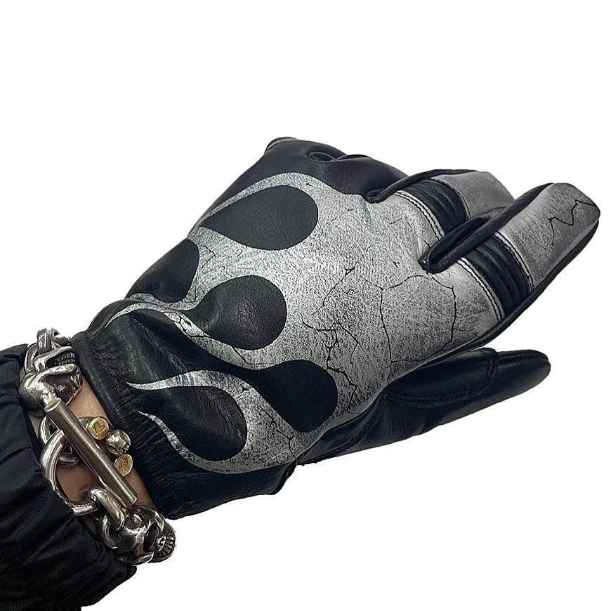 Vin＆Age 牛革 シルバーメタリックフレアーパターン ショートグローブ VG24F : モトブルーズ宝塚 - 通販 - Yahoo!ショッピング