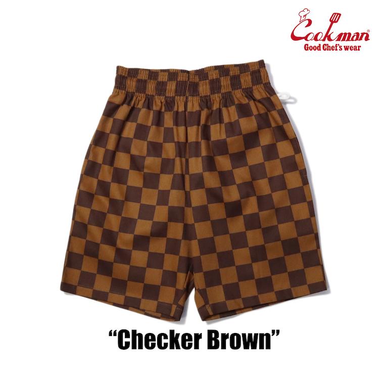 COOKMAN クックマン Chef Pants Short Checker Brown ショート シェフパンツ チェッカー ブラウン ハーフ ...