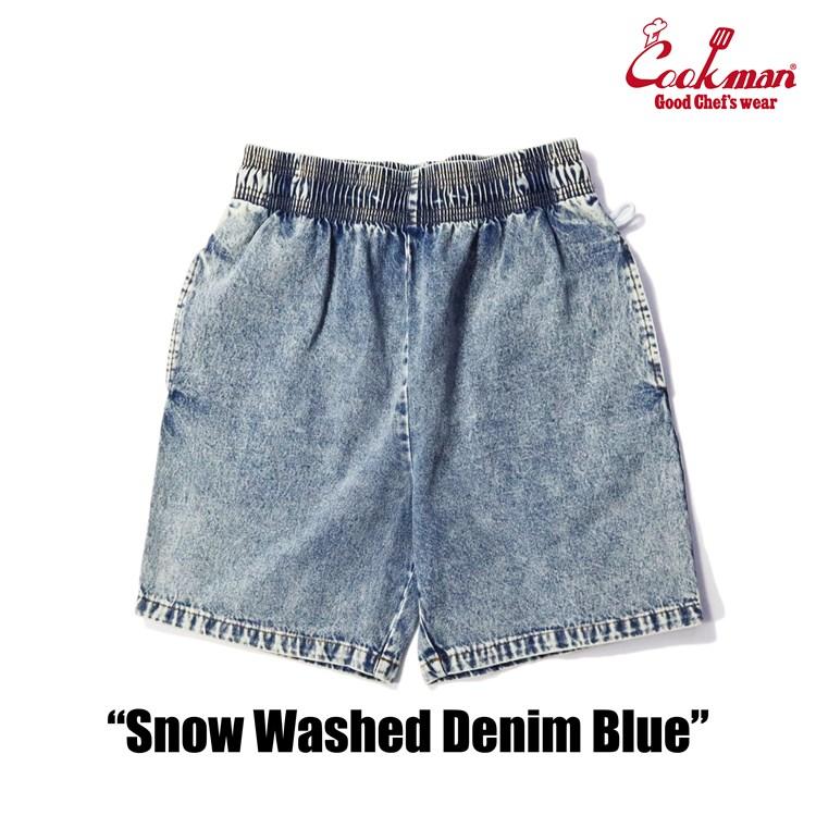 COOKMAN COOKMAN/クックマン ショートシェフパンツ Chef Pants Short Snow Washed Denim ...