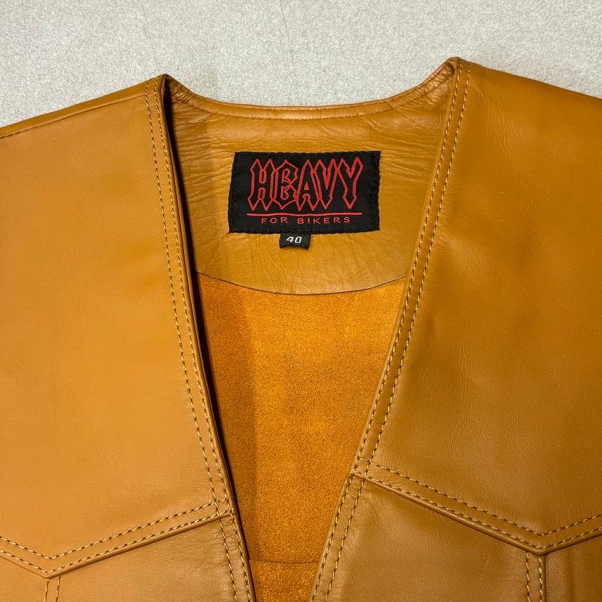 HEAVY 【アウトレット品！売り切り！】 ヘビー オイルレザーベスト タン（40インチ）VEST メンズ｜ (HVO-01) : モト ...