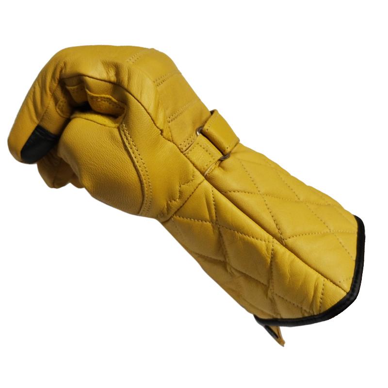 HEAVY 【送料無料】タッチパネル対応 山羊革 透湿防水ガントレット キャメル（冬用）シンサレート ダイヤステッチ ゴートスキン ライディンググローブ HGG-08W-CAM2 : モト ...