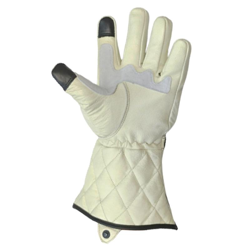 HEAVY 【送料無料】タッチパネル対応 山羊革 透湿防水ガントレット ニューアイボリー（冬用）シンサレート ダイヤステッチ ゴートスキン HGG-08W-IV2 : モトブルーズ神戸 ...