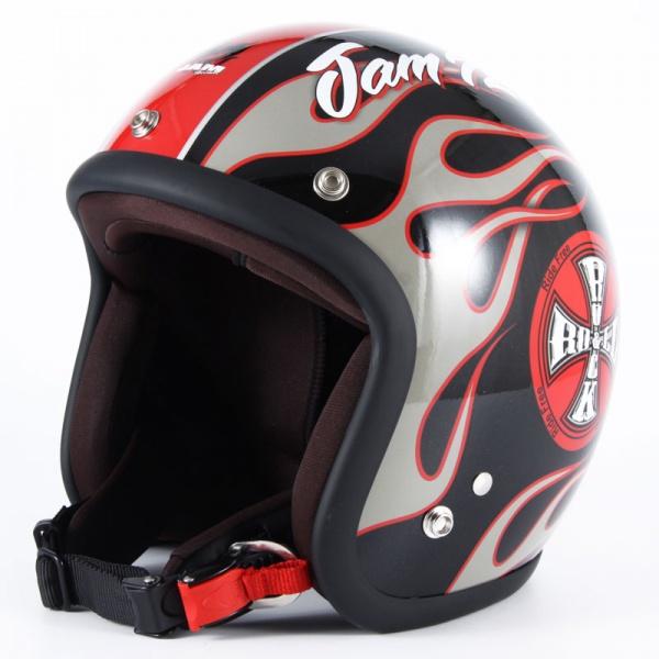 【72JAM HELMET】ジャムテック 72JAM ジェット ヘルメット ROCK＆ROLL(ブラックグロス)｜FREEサイズ(57〜60cm未満) ＜JJ-06G＞ : モトブルーズ神戸 ...