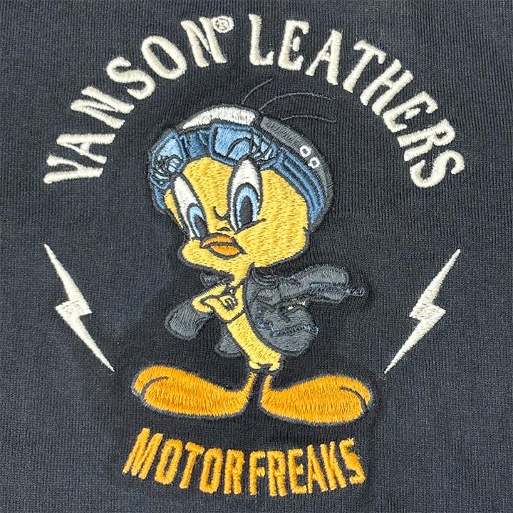 VANSON × LOONEY TUNES バンソン ルーニーテューンズ トゥイーティーバード コラボ 半袖Tシャツ 刺繍 カラー：ブラック（LTV-2505） : モトブルーズ神戸 - 通販 ...