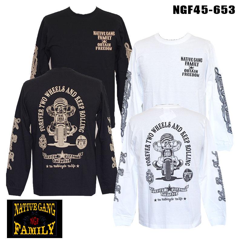 NATIVE GANG FAMILY｜長袖 Tシャツ NGF45-653 NEW後身バイクベイビーロンT｜2カラー・4サイズ｜ : モト ...