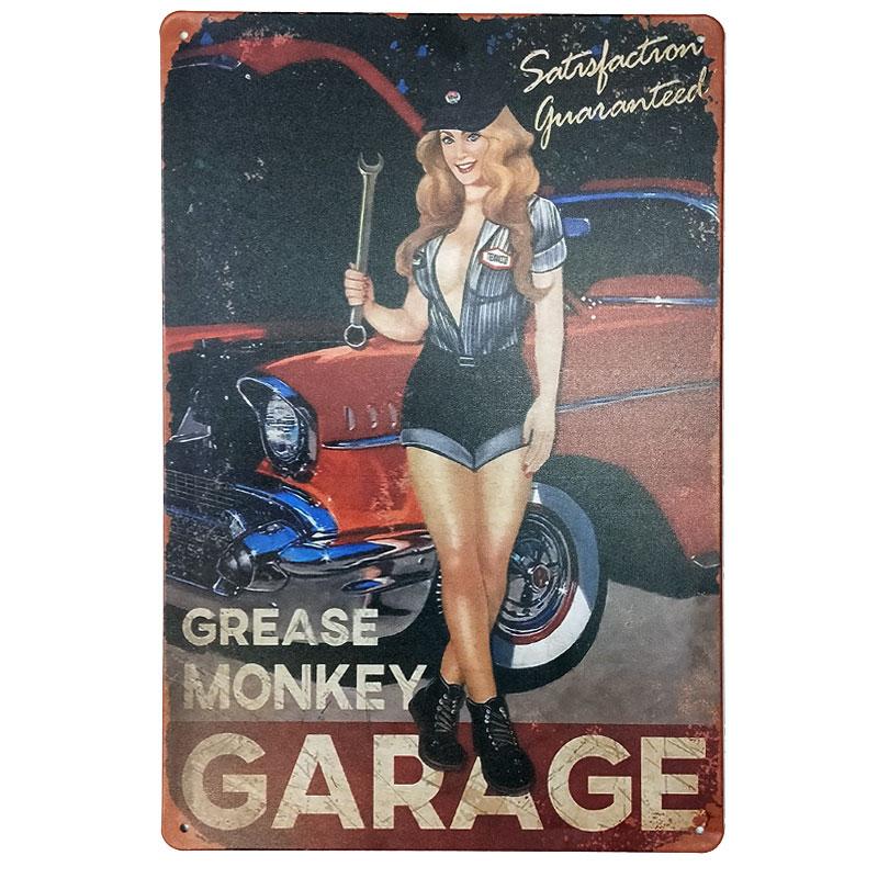 GREASE MONKEY GARAGE アメリカン 雑貨 ブリキ看板 メタルサイン ティンサインズ サインプレート tin2-107 : モトブルーズ神戸 - 通販 - Yahoo!ショッピング