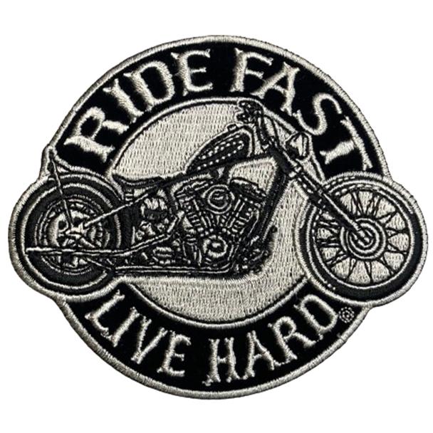 【HOT LEATHERS】ホットレザーズ 「RIDE FAST LIVE HARD」 刺繍パッチ バイカー ワッペン :tp-105:モトブルーズ神戸 - 通販 - Yahoo!ショッピング