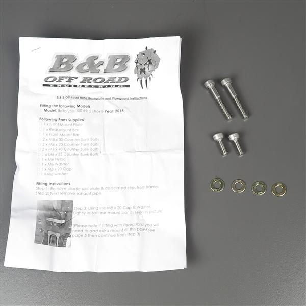 BETA RR2T 250/300 '18 B&B OFFROAD パイプガード&バッシュプレート 展示品 スキッドプレート (BB ...