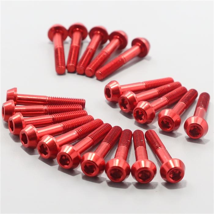 展示品 アルミニウム テーパーボルト M6-35mm 20本入り レッド DRC(F7761) : モトボックス - 通販 - Yahoo!ショッピング