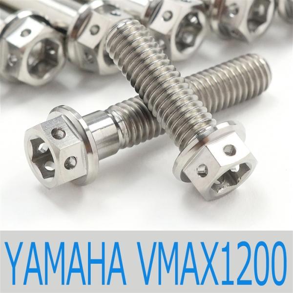 V-MAX1200 2WE/2WF/2LT/3UF チタンボルトセット ドライブシャフトエンジンカバー レーススペックタイプ シルバー/6本 ...