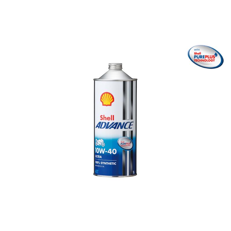Shell ADVANCE シェルアドバンス ULTRA 10W-40 1L 1本 ウルトラ 100%化学合成油4ストロークエンジンオイル ...