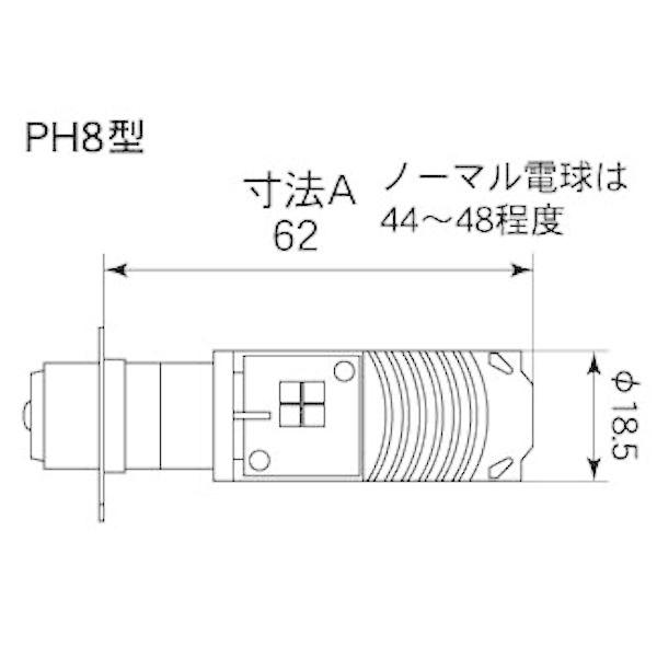 【在庫あり】M&Hマツシマ PL091 PH8 PonLED ポンレッド バイク用ヘッドライト LEDバルブ アドレスV50/V100 グランドアクシス100 TW200E TW225E ...
