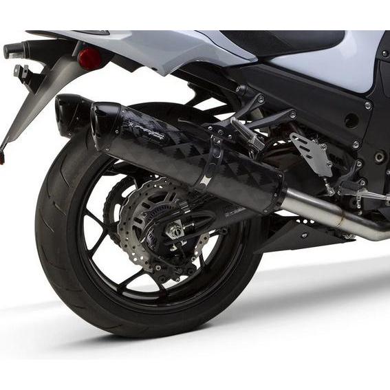 ZX-14R 12-22 M2 ブラックカーボンスリップオン デュアルマフラー Two Brothers Racing : 005 ...