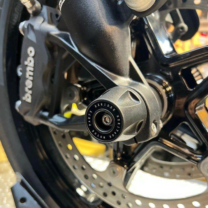BMW RnineT シリーズ フロントアクスルスライダー "EXRIDER" ブラック DKデザイン : モトパーツ バイクカスタムパーツ ...