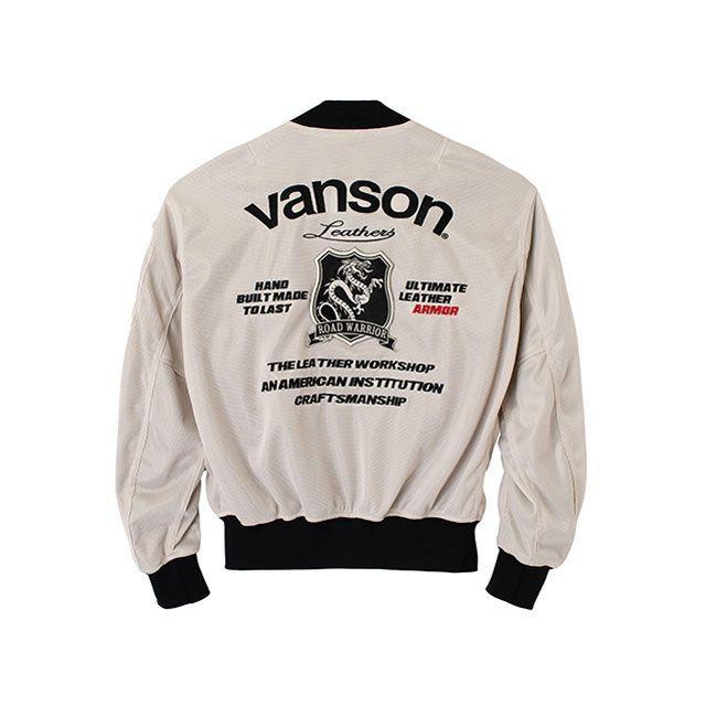 正規品／バンソン 2024春夏モデル TVS2402S MESH MA-1 JACKET（アイボリー/ブラック） サイズ 2XL VANSON バイク : 1411450-2765517 ...