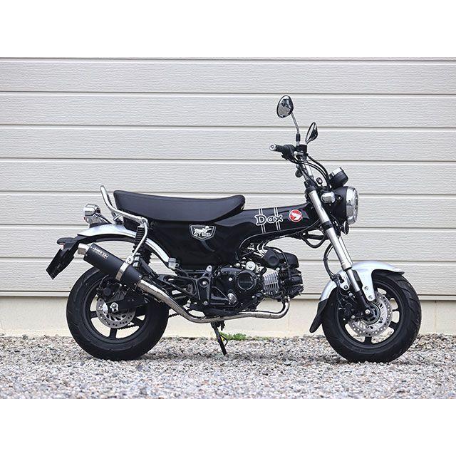 WR'S ダブルアールズ ダックス125 JMCA ショートオーバルフルエキゾースト ダウンタイプ F-BLACKタイプ（ステンレス） WR ...