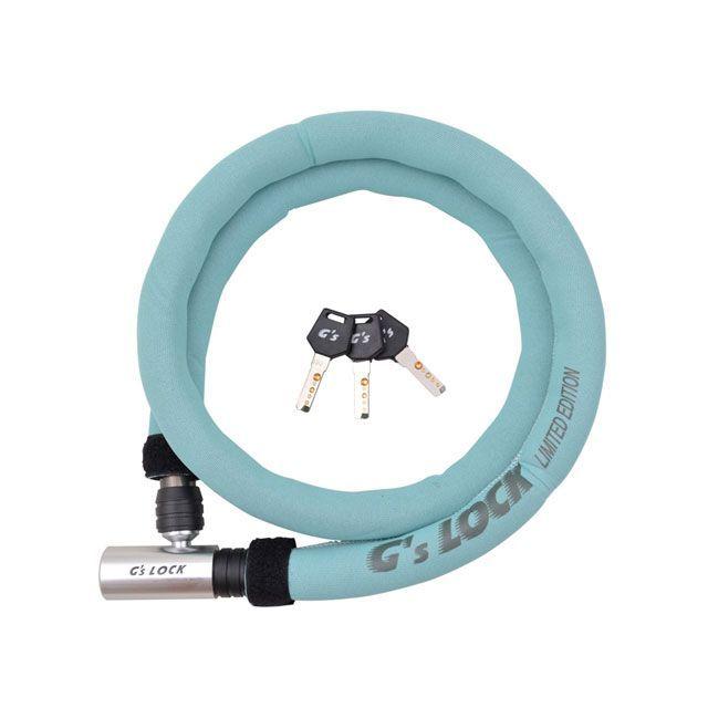 正規品／ゴリン（自転車） ワイヤーロック（GS6-1200）φ18mm×1200mm ネオプレーン製カバー装備 ディンプルキー採用（チェレステ ...