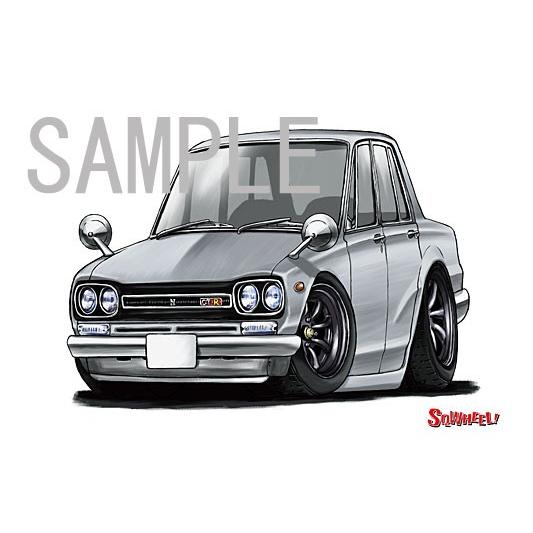 イラスト ハコスカGT−R(4Dr・銀) : MotorParade - 通販 イラスト ハコスカGT−R(4Dr・銀) : MotorParade - 通販