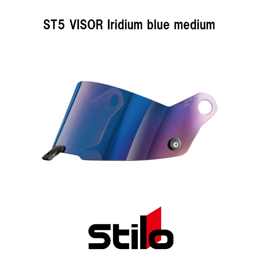 スティーロ ヘルメット ミラーバイザー ブルー スモーク ミディアム STILO HELMET ST5モデル用 VISOR Iridium ...