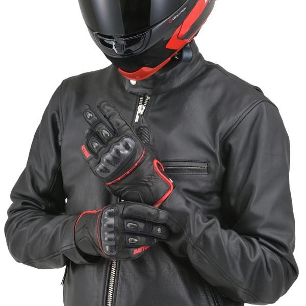 DAYTONA（バイク用品） デイトナ 22199 バイク用 グローブ Lサイズ ゴートスキン 防水 カーボンプロテクター 秋冬 本革 HBG-058 ブラック/レッド : 二輪用品店 ...