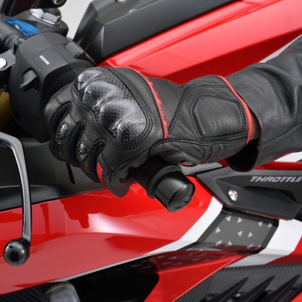 DAYTONA（バイク用品） デイトナ 22199 バイク用 グローブ Lサイズ ゴートスキン 防水 カーボンプロテクター 秋冬 本革 HBG-058 ブラック/レッド : 二輪用品店 ...