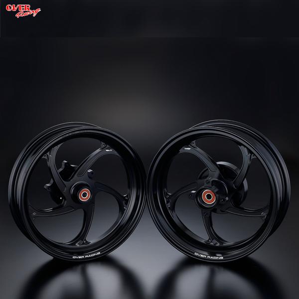 OVER RACING Racing 82-012-301B GP-V ホイールセット ブラック 2.70/3.50-12 ...