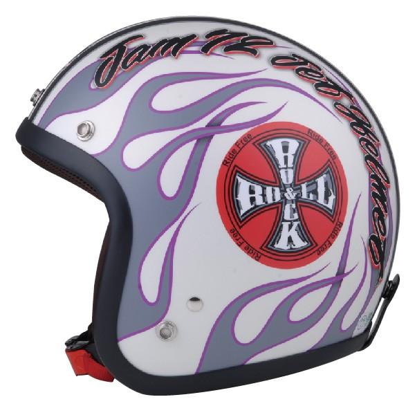 72JAM JET HELMET JJ-07M ROCK＆ROLL（ホワイト） MAT パールゴールドホワイトベース マット仕上げ スモールジェットヘルメット : 二輪用品店 ...