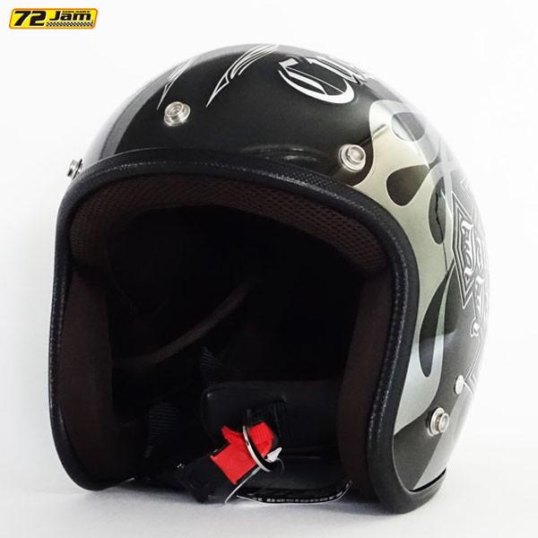 72JAM JET HELMET Helmet IP-1001 カスタム72JAM フレイムス Newクロス ブラック XLサイズ(60-62cm未満) : 二輪用品店 MOTOSTYLE ...