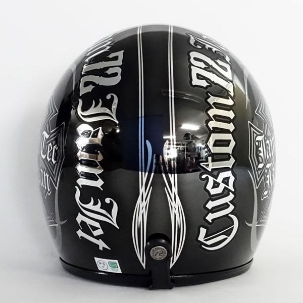 72ジャムジェットヘルメット 72JAM Helmet IP-1001 カスタム72JAM フレイムス Newクロス ブラック XLサイズ(60-62cm未満) : 二輪用品店 ...