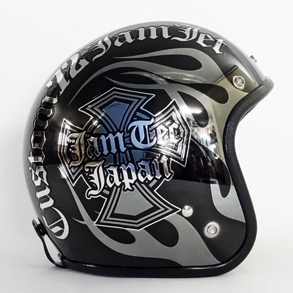 72ジャムジェットヘルメット 72JAM Helmet IP-1001 カスタム72JAM フレイムス Newクロス ブラック XLサイズ(60-62cm未満) : 二輪用品店 ...