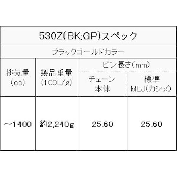 EKチェーン（江沼チェーン） THREED（スリード） 530Z (BK/GP) ブラックゴールド 120L MLJ : 二輪用品店 ...